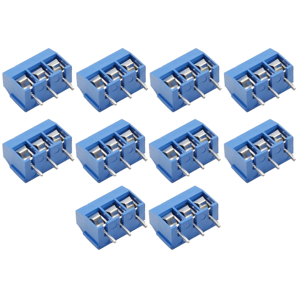 10Pcs KF301 PCB Mount Screw Terminal Block Connector Pitch 5.0mm (3P ...