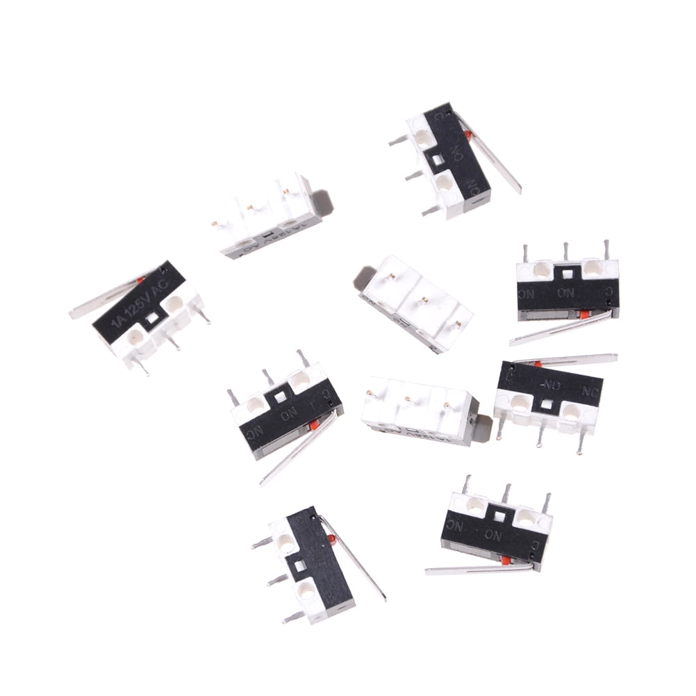 10Pcs KW10 125V 1A 3 Terminals Momentary 13mm Lever Arm Micro Switch ...
