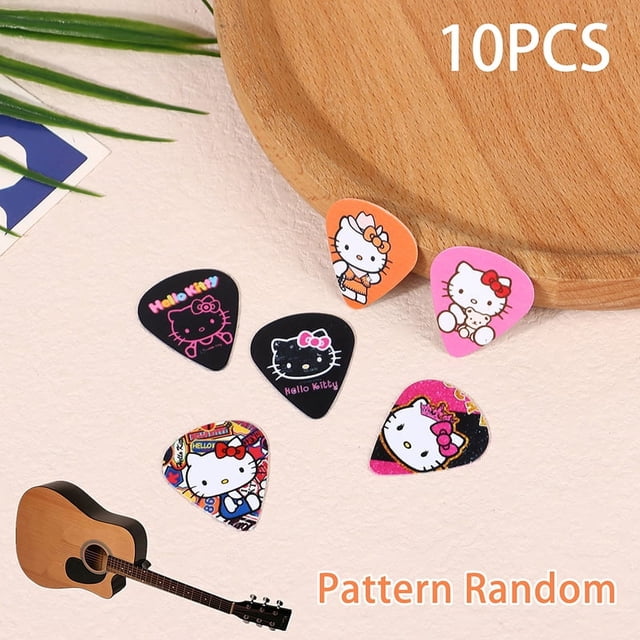 10Pcs Kawaii Sanrio Guitar Picks Hello Kitty Electric Smooth Bass ...