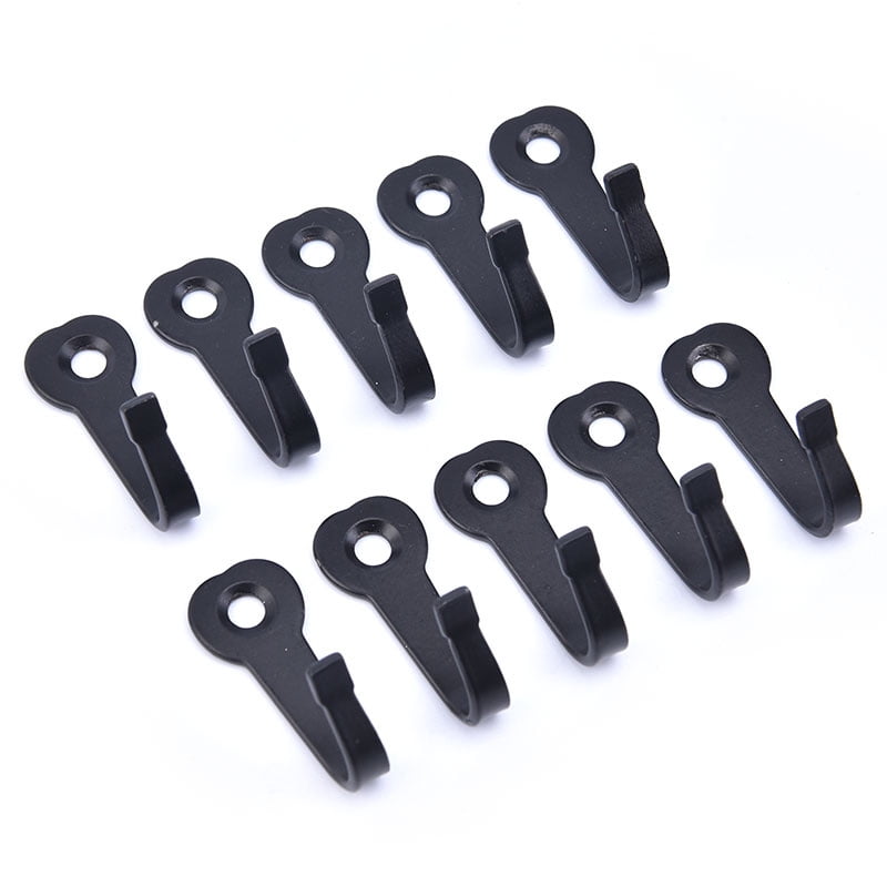 10Pcs Key Hooks Hangers Black Wall Mounted Hooks Rustic Key Coat Bag ...