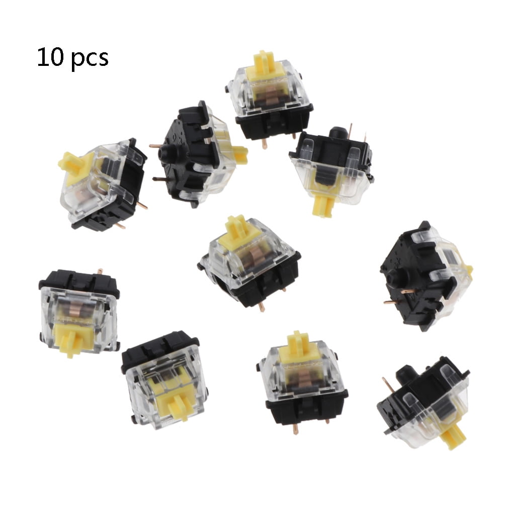 10Pcs Keyboard Gateron MX 3 Pin Yellow Switches Transparent for Case ...