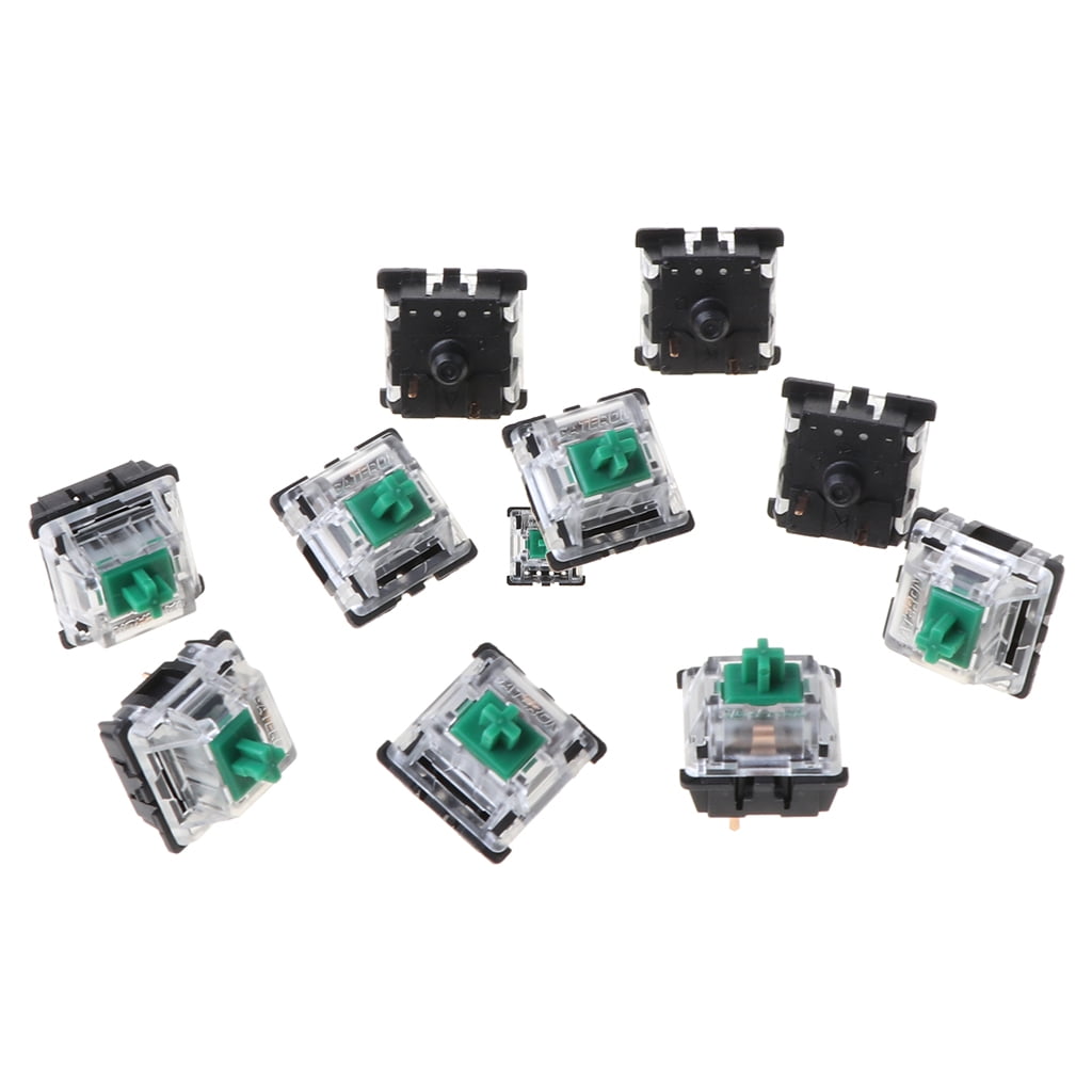 10Pcs Keyboard MX 3 Pin Green Switches Transparent for Case for Cherry ...