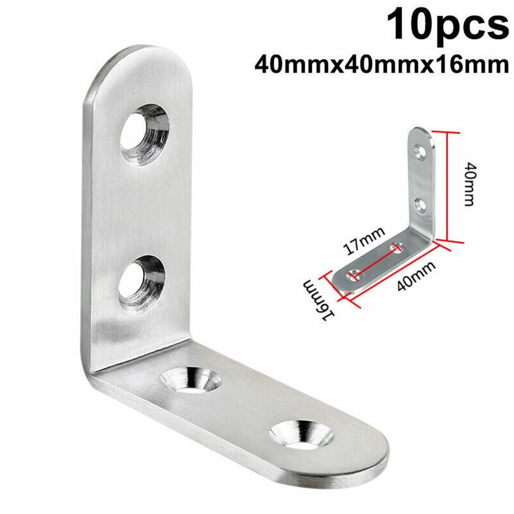 10Pcs L Shape Stainless steel Angle Corner Brackets Right Angle Corner ...