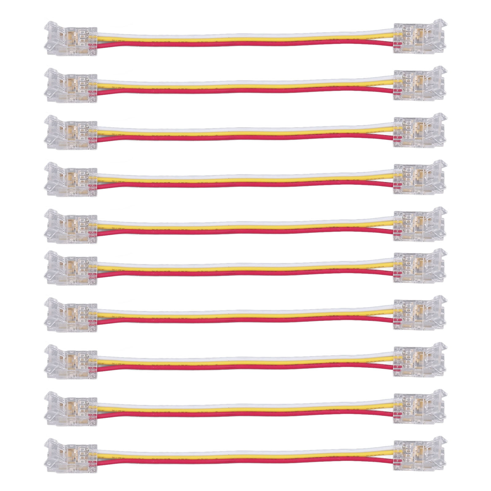 10Pcs LED Light Strip Connectors 3Pin 8mm Safe PC Strong Compatibility ...