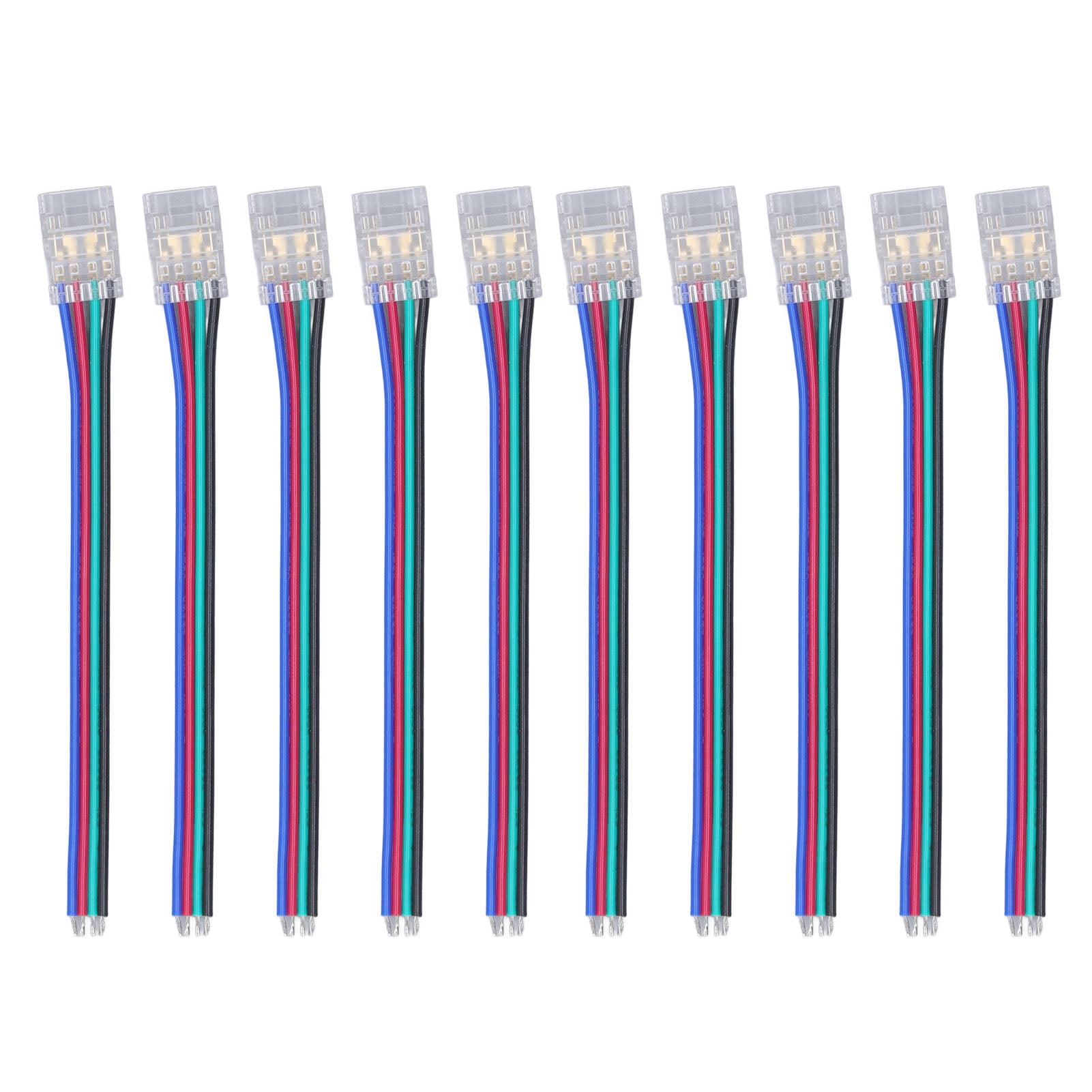 10Pcs LED Light Strip Connectors 4Pin 10mm RGB Strong Durable Safe PC ...