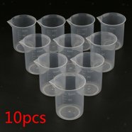 5pcs Plastic Beaker Durable Graduated School Measuring Cup Chemistry ...