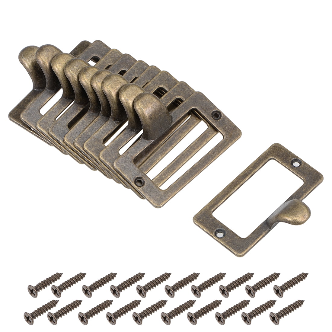 10Pcs Label Holders Drawer Pulls, Zinc Alloy Label Frame Card Holder ...