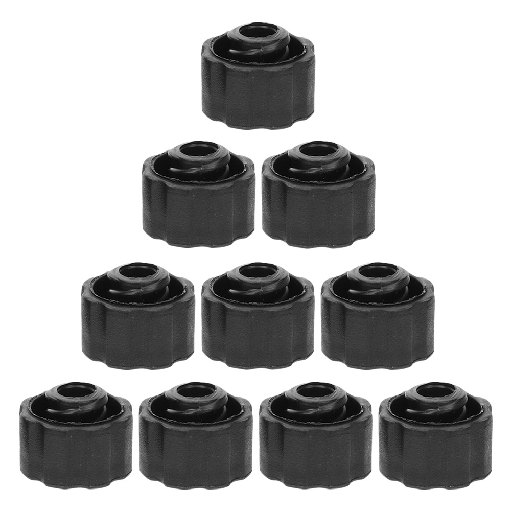 10Pcs Laboratory Black Syringe Adapter Caps Dispensing Syringe Tip Caps ...