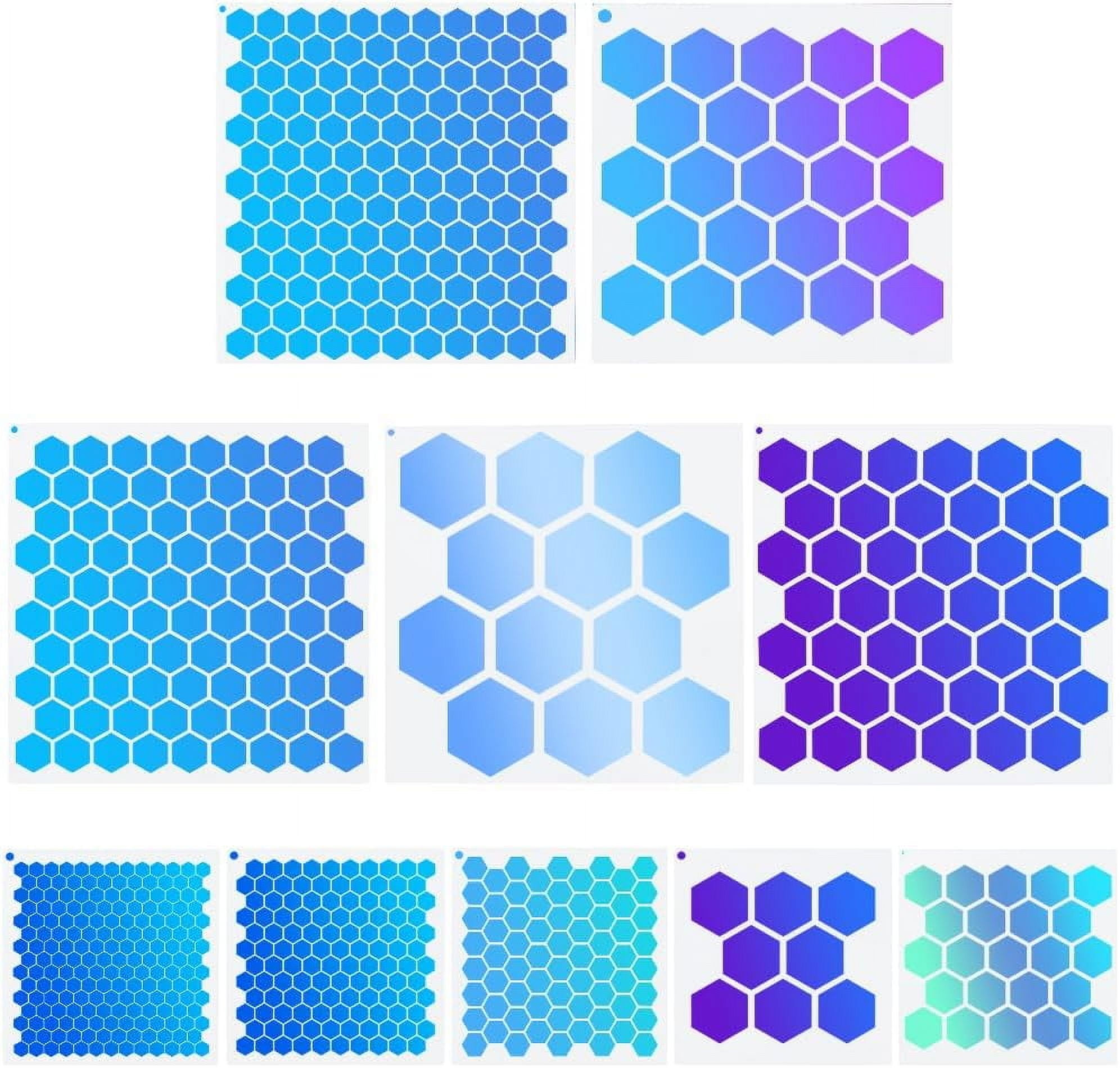 10Pcs Large Honeycomb Paint Stencils Honeycomb Stencils Reusable Hollow ...