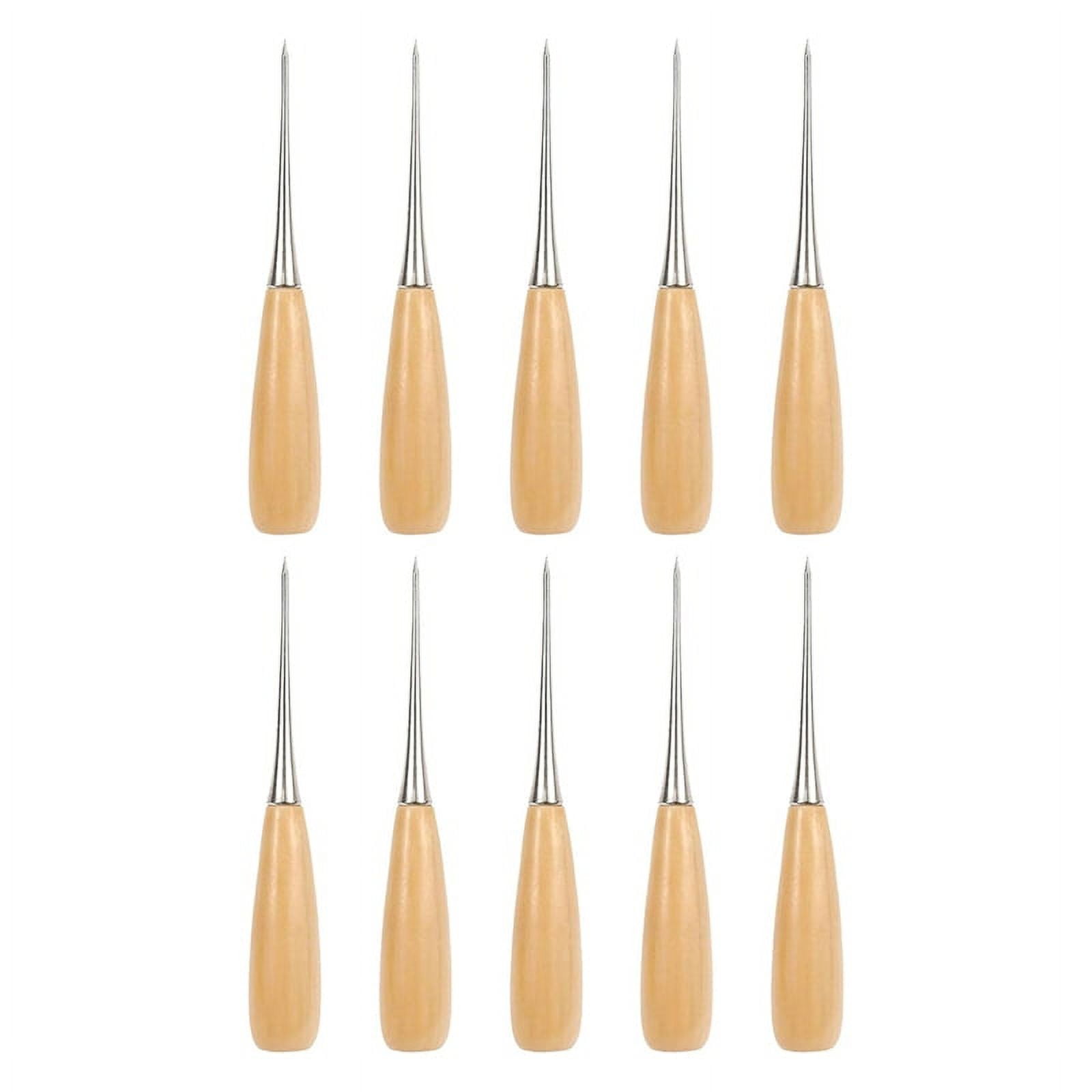 10Pcs Leather Sewing Awl with Wood Handle Leather Craft Awl Tools ...