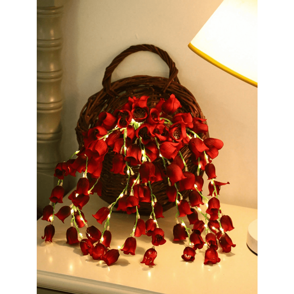 10Pcs Lighted Artificial Lily Of The Valley Hanging Flowers Vines ...