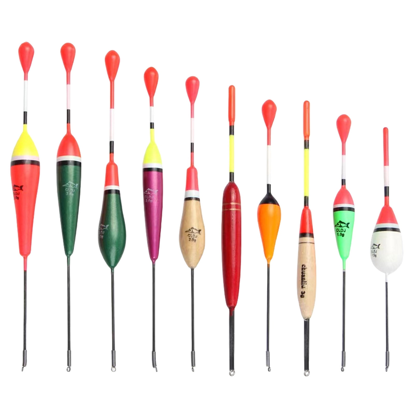 10Pcs Long Tail Fishing Float Set Fishing Bobbers Oval Foam Fishing ...