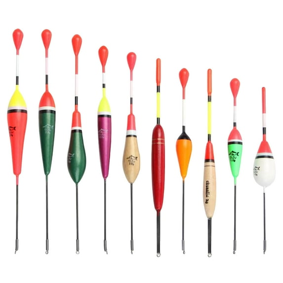 10Pcs Long Tail Fishing Float Set Fishing Bobbers Oval Foam Fishing ...