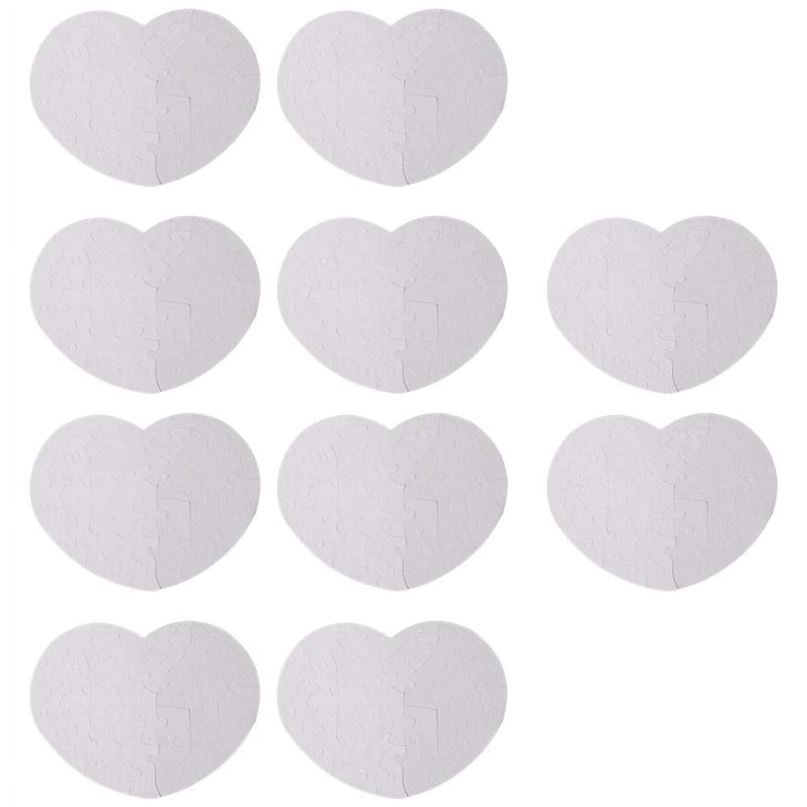 10Pcs/Lot DIY Blank Sublimation Heart Shaped Paper Picture Puzzle Heat ...