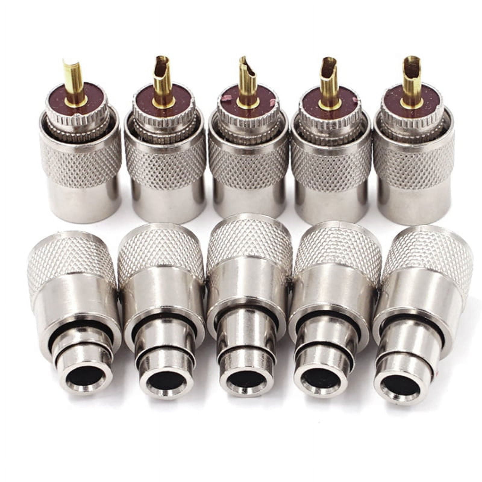10Pcs/Lot Screwed Coupling Connector PL259 UHF Male Plug with Reducer ...