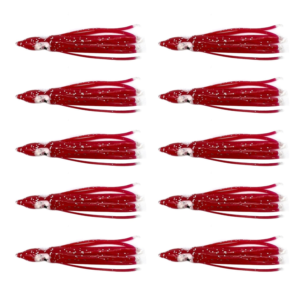 10Pcs Luminous Blowing Tube Octopus Jig Hook Wood Shrimp Baits Squid ...
