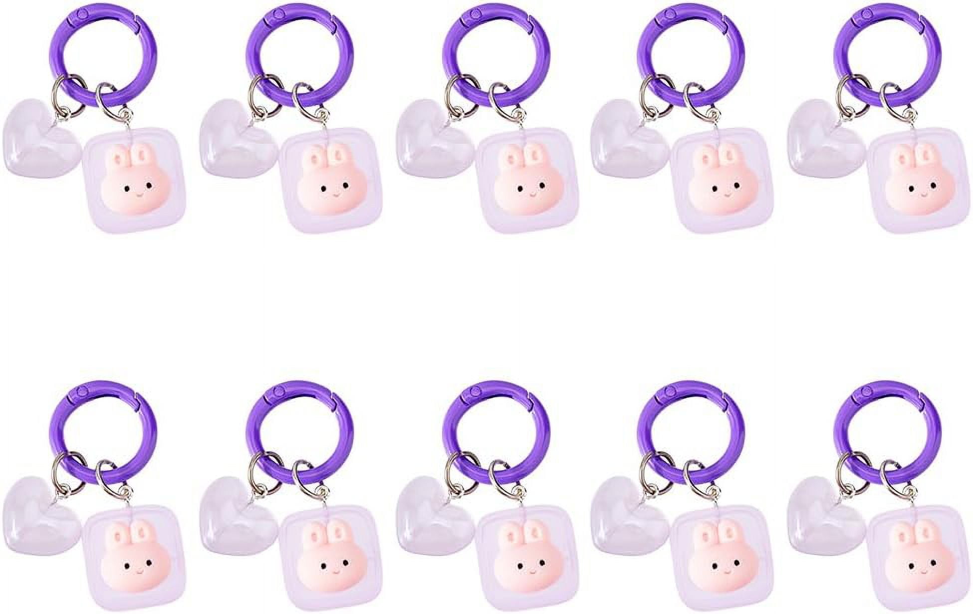10Pcs Luminous Rabbit Keychain Easter Square with Rabbit Keychains ...