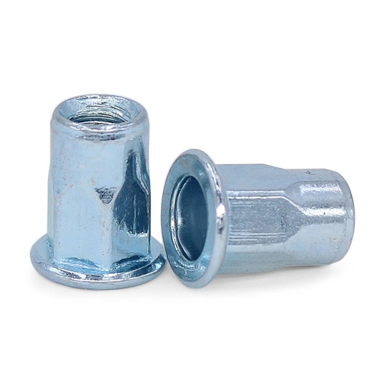 10Pcs M4 M5 M6 M8 M10 Zinc Plating Rivnut Flat Head Hexagon Riveted ...