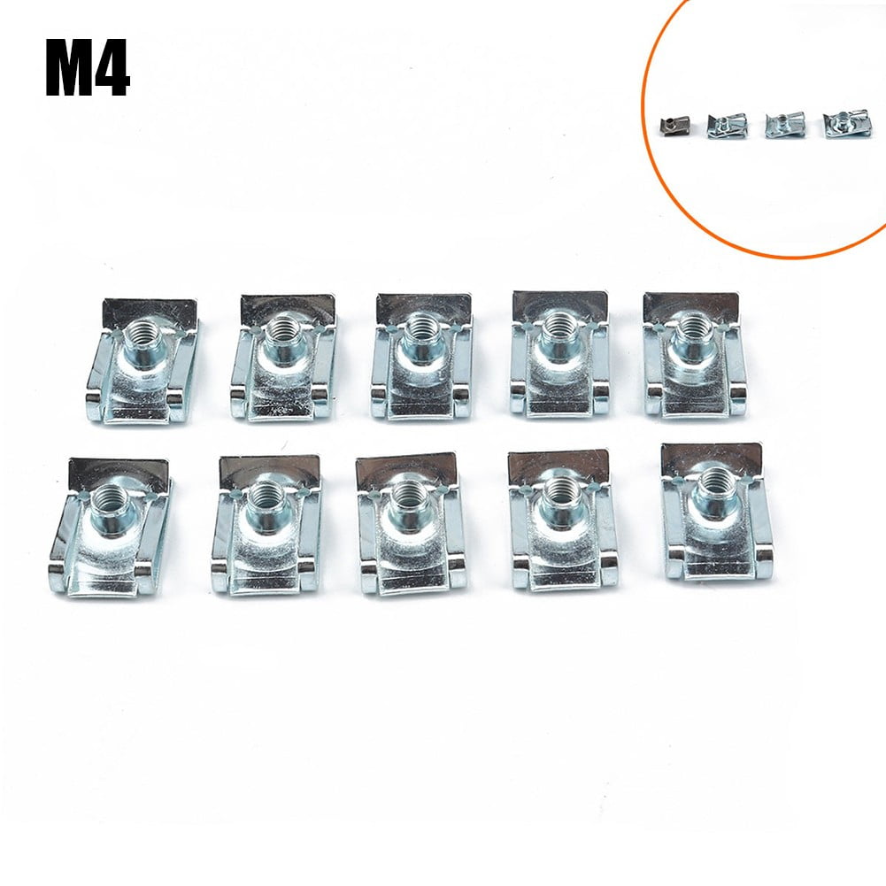 10Pcs M4 M5 M6 Spring Clamp Chimney U-Nut Quick Clip Fastener Assorted ...