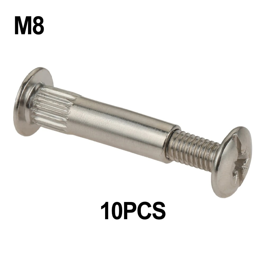 10Pcs M5/M8 Splint Nut Male-Female Snap Rivet Butt Screw Nut Furniture Cabinet Cross Lock Screw ...