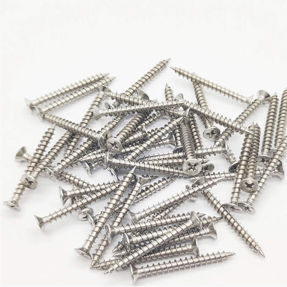10Pcs M5x45mm Phillips Flat Head Self Tapping Wood Screws,304 Stainless ...
