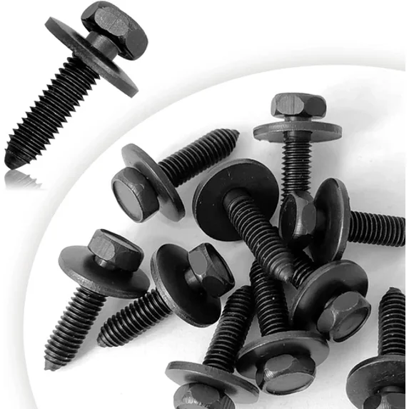 10Pcs M6 1.0 X 25Mm Metric Hex Head Sems Bolts Body Bolts Screw Compatible with - Walmart.com