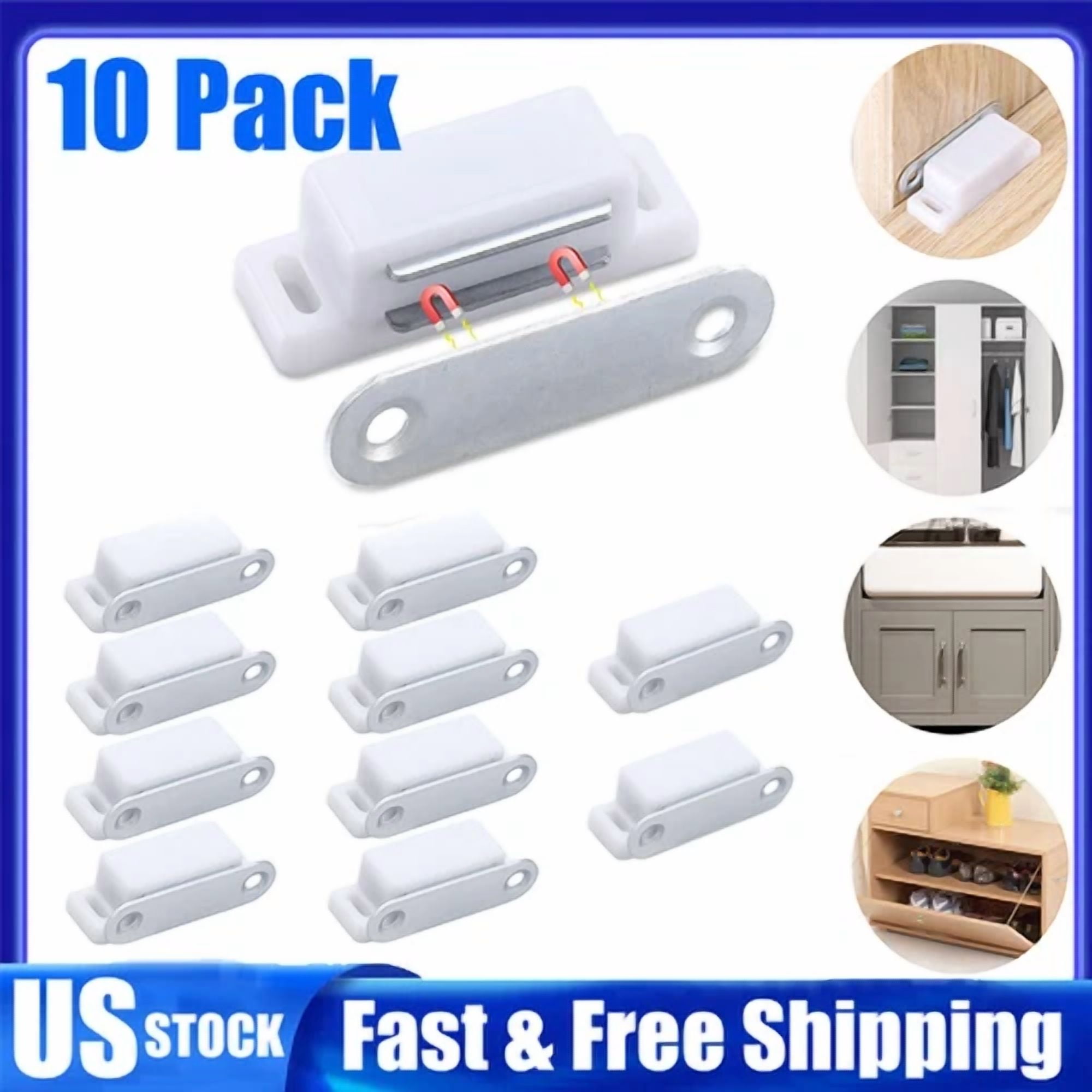 10Pcs Magnetic Cabinet & Door Latch/Catch Closures Kitchen Cabinet ...