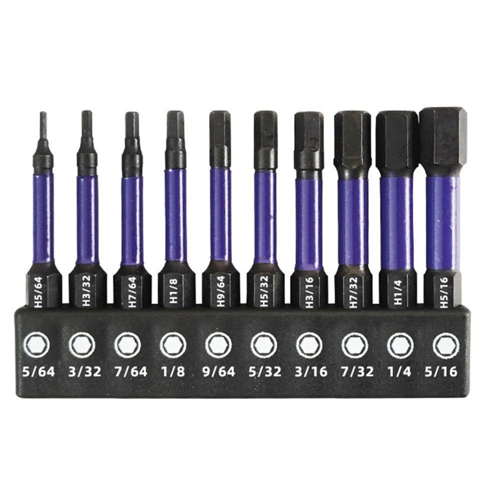 10Pcs Magnetic Hex Head Screwdriver Bit Set 1/4 Shank Screwdriver Bit Imperial - Walmart.com
