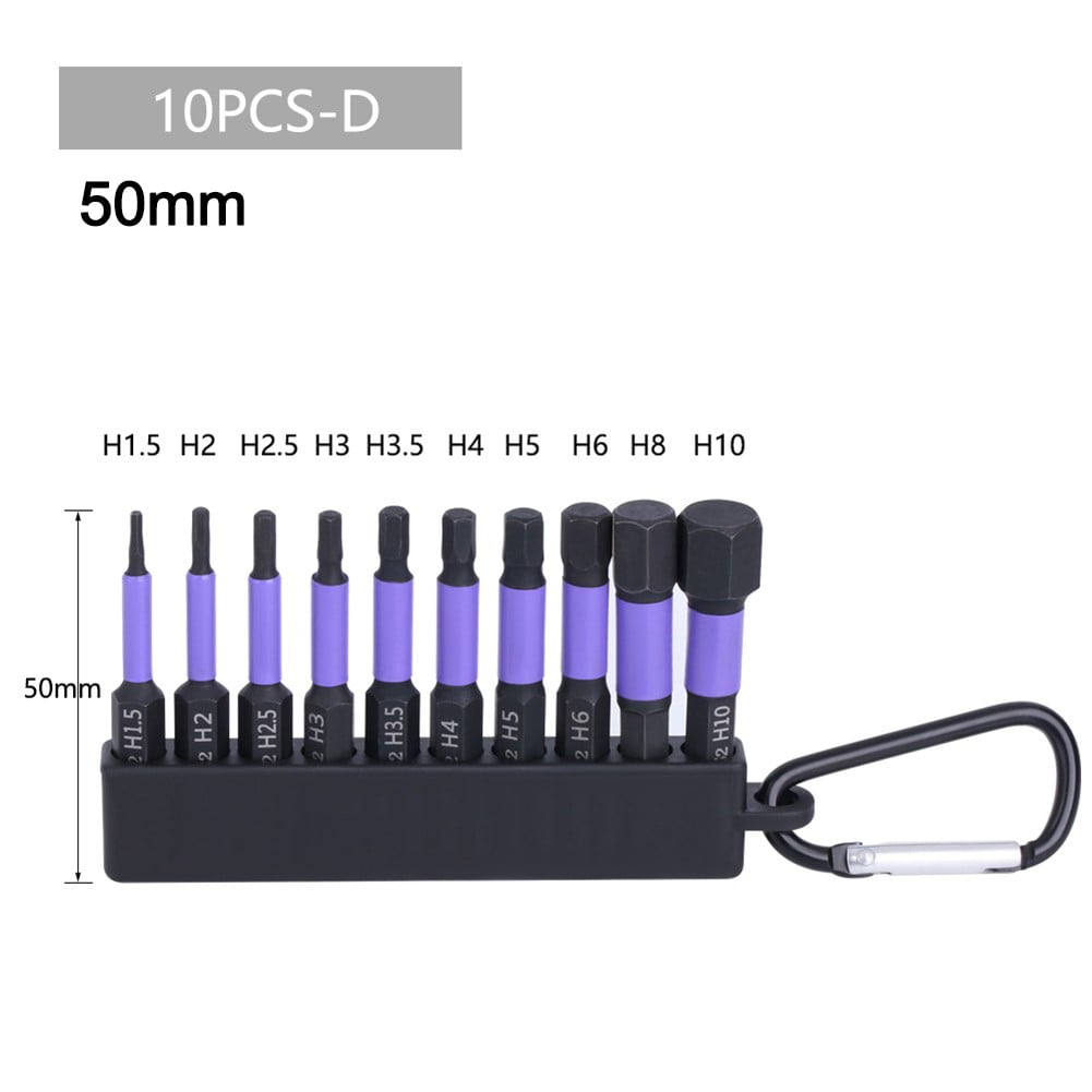 10Pcs Magnetic Hex Head Wrench Drill Bit Set 1/4 Shank for Impact Screwdrivers - Walmart.com