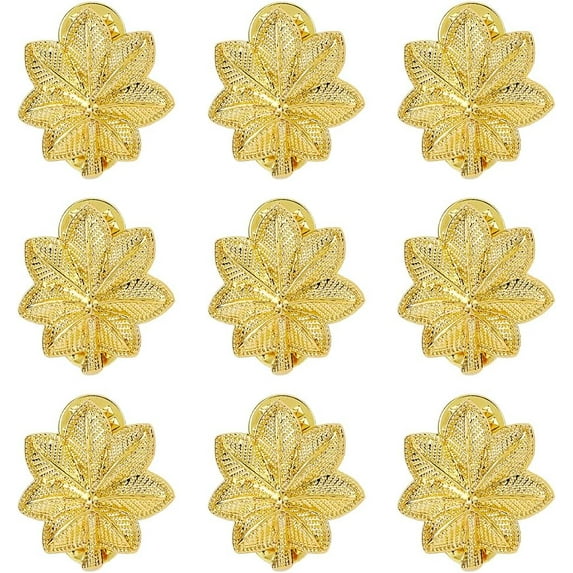 10Pcs Major Oak Leaf Lapel Pins Silver/Golden Army Officer Insignia of ...