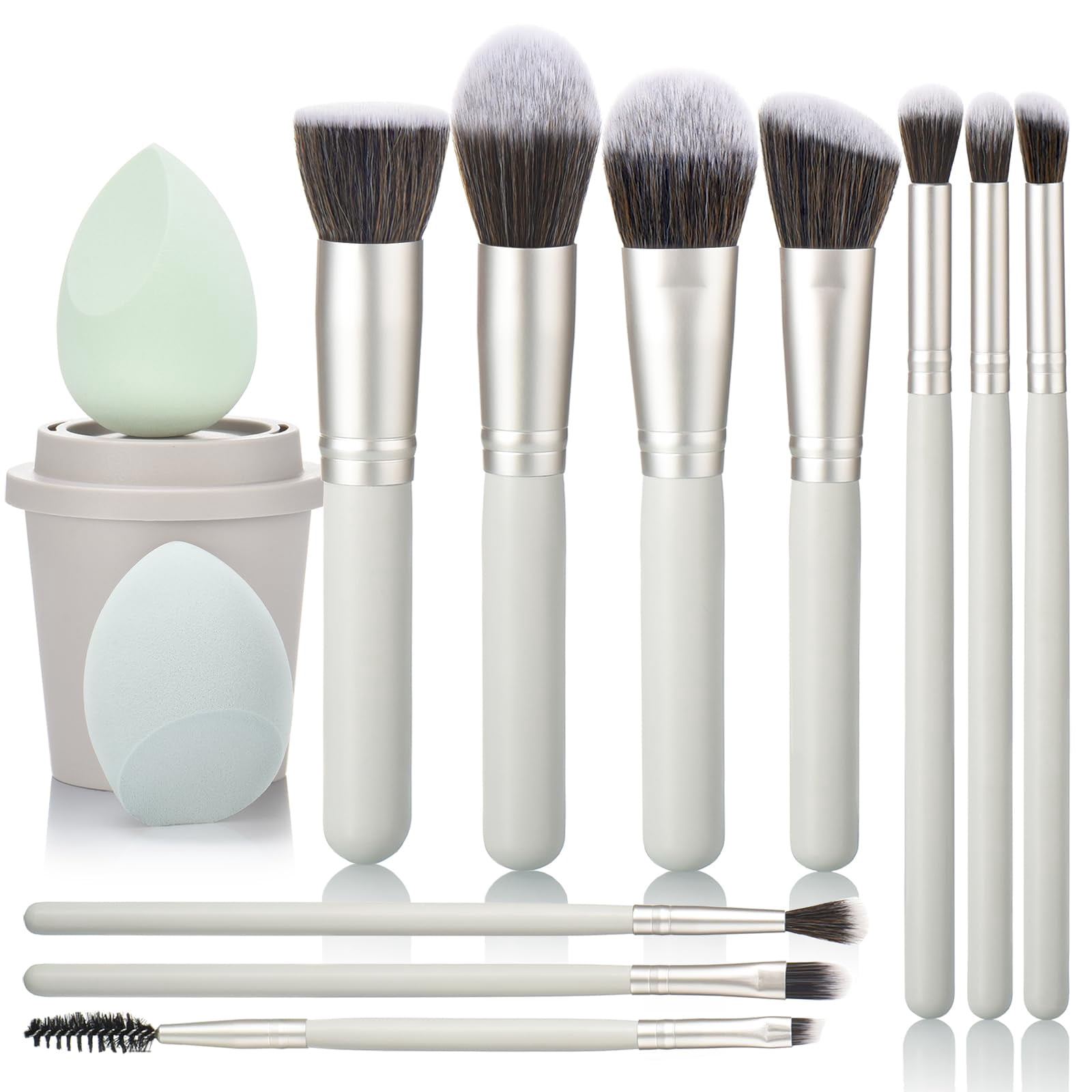 10Pcs Makeup Brush Set AIF9 With Sponges And Case，Best Gift For Women ...