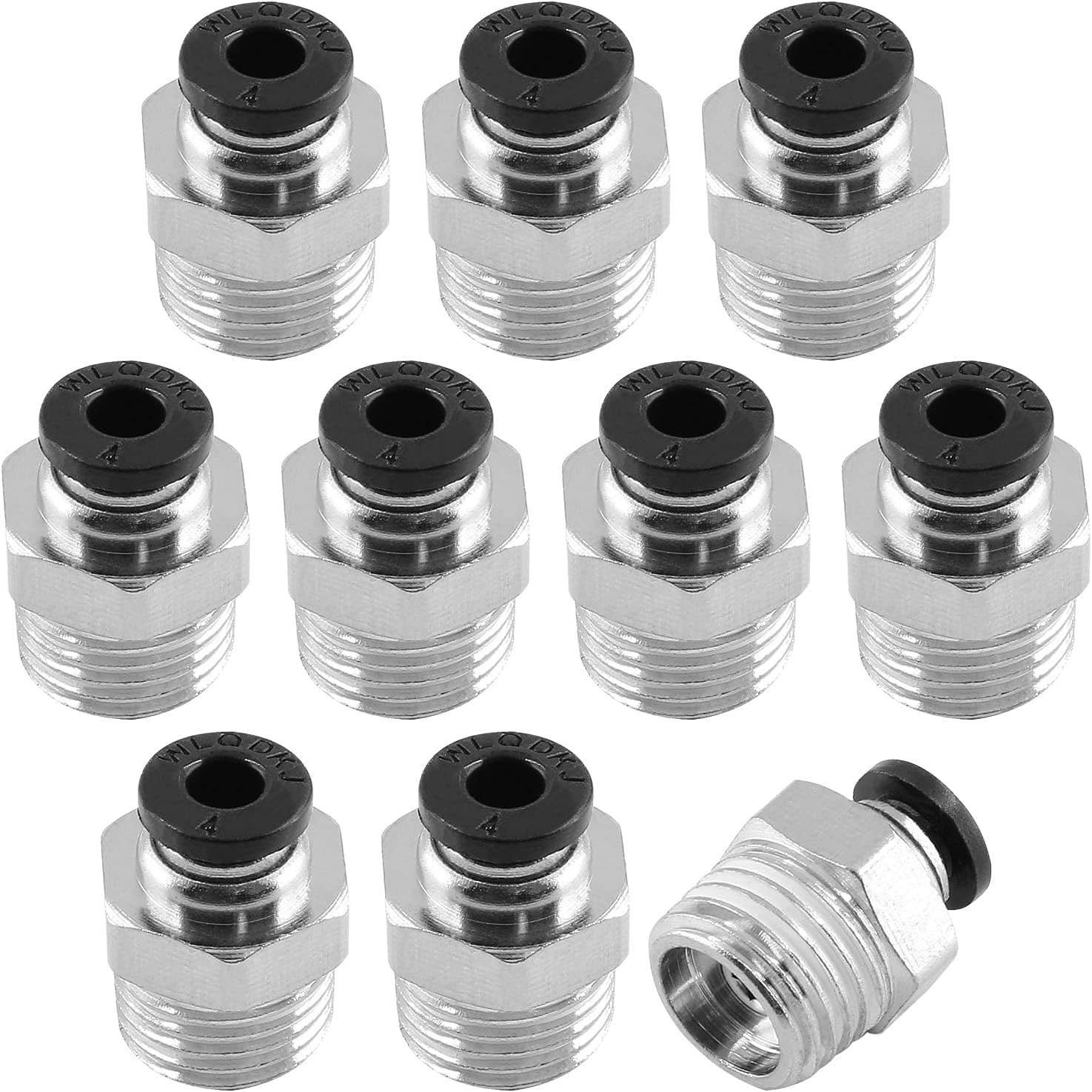 10Pcs Male Straight Push to Connect Fittings 4mm Tube OD x 1/4 inch NPT ...