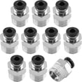 10Pcs Male Straight Push to Connect Fittings 4mm Tube OD x 1/4 inch NPT ...