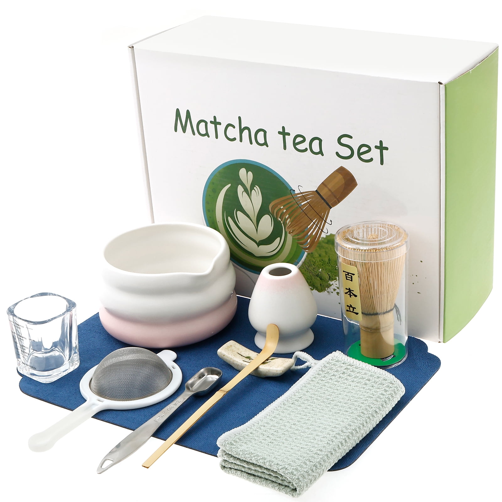10Pcs Matcha Making Kit for Beginners Bamboo Wood Japanese Matcha Tea Starter Set with Whisk ...