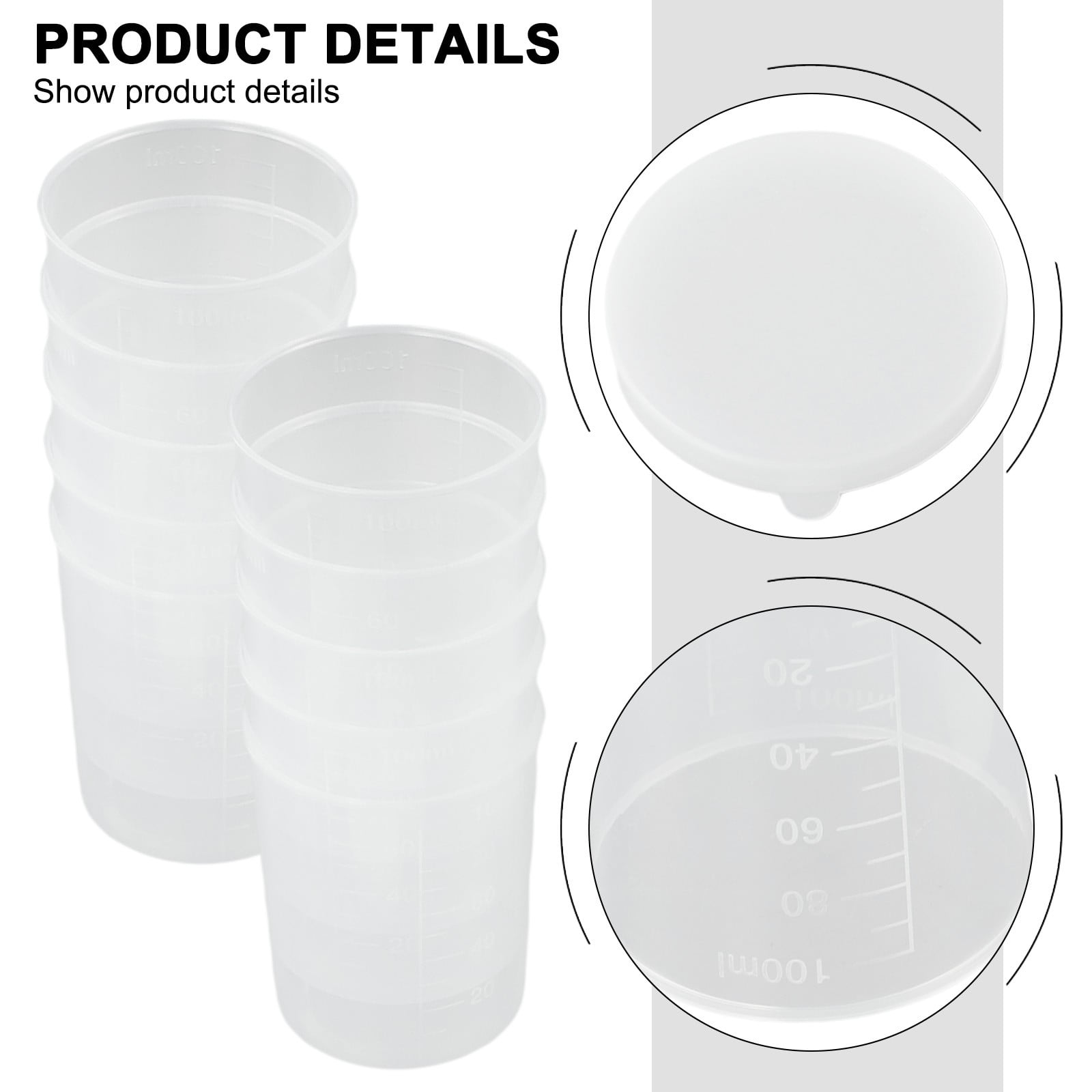 10Pcs Measuring Cup With Lid Transparent Plastic Graduated Measuring ...