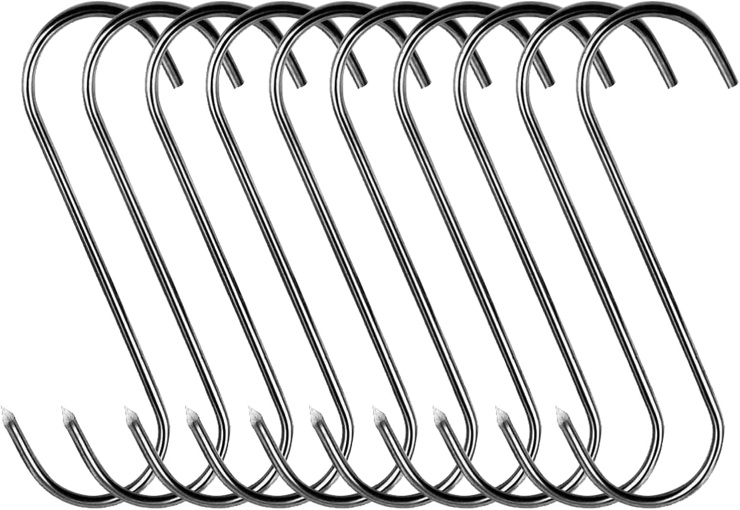 10Pcs Meat Hooks Heavy Duty Stainless Steel Butcher Hooks for Hanging ...