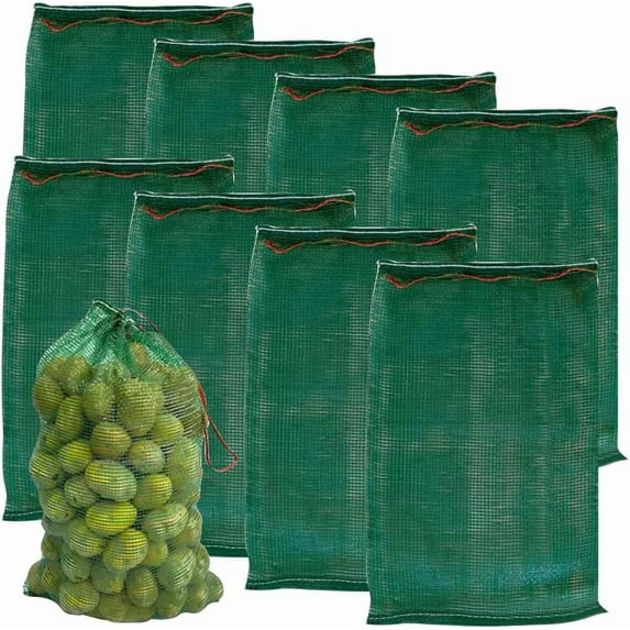 10Pcs Mesh Onion Bags Reusable Produce Storage Bags with Drawstring ...