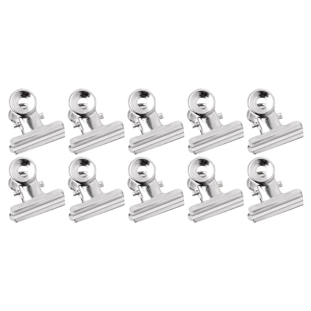 10Pcs Metal Bulldog Grip Clip Food Sealer Bag Clamp Paper Document ...