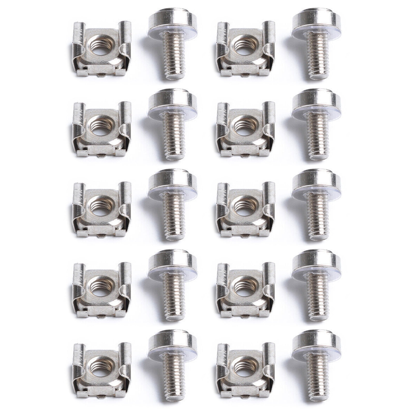10Pcs Metal Nickel-Plated M5 Mounting Screws and Cage Nuts Essential ...