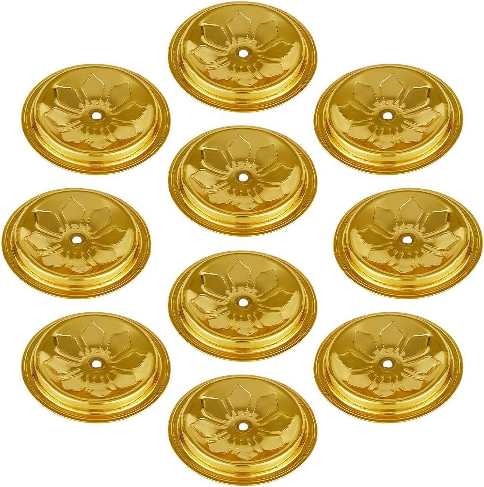 10Pcs Metal Oil Floating Round Lotus Ghee Butter Lamp Stands ...