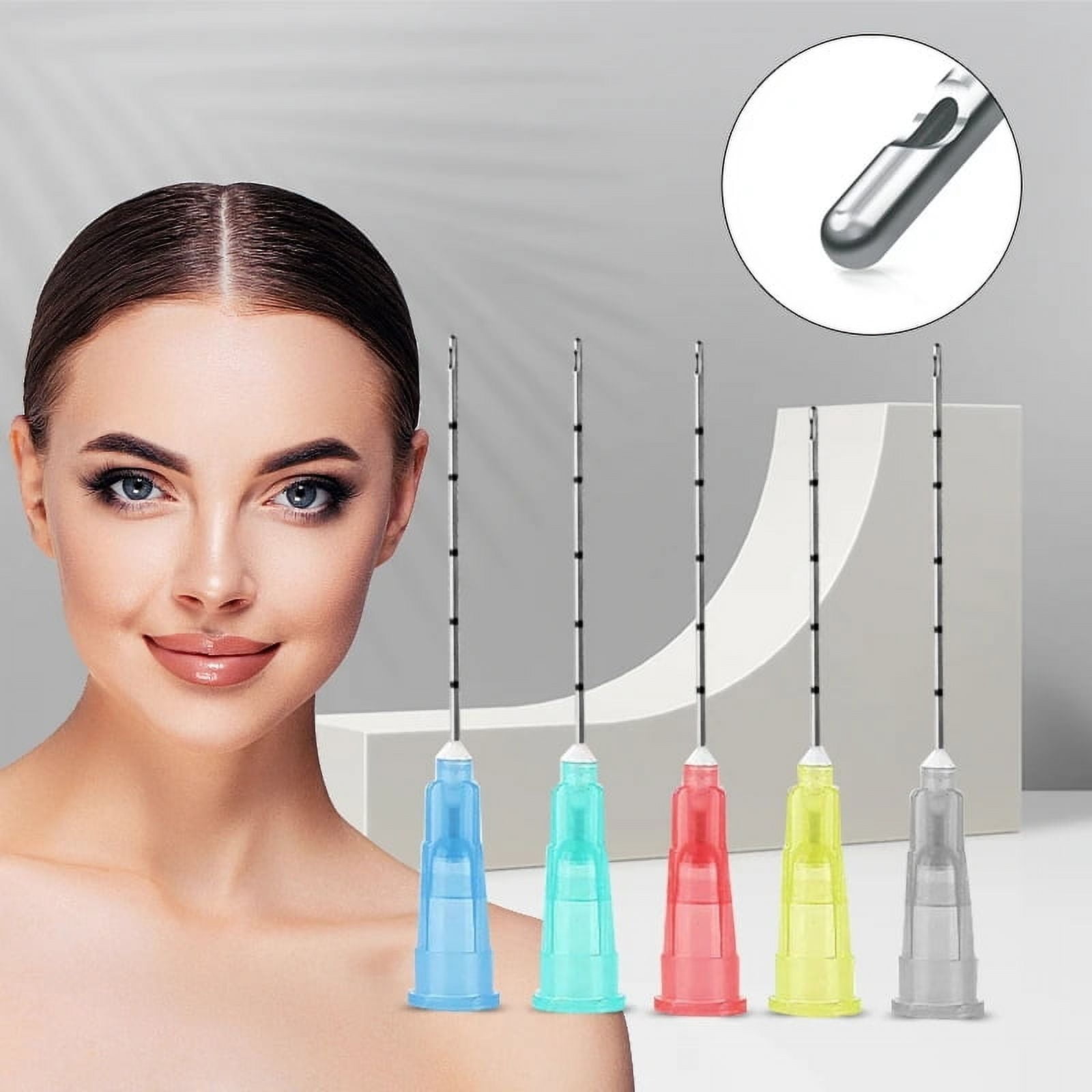 10Pcs Micro Cannula with Puncture, Blunt Tip for Fillers, 22g 50mm - Walmart.com