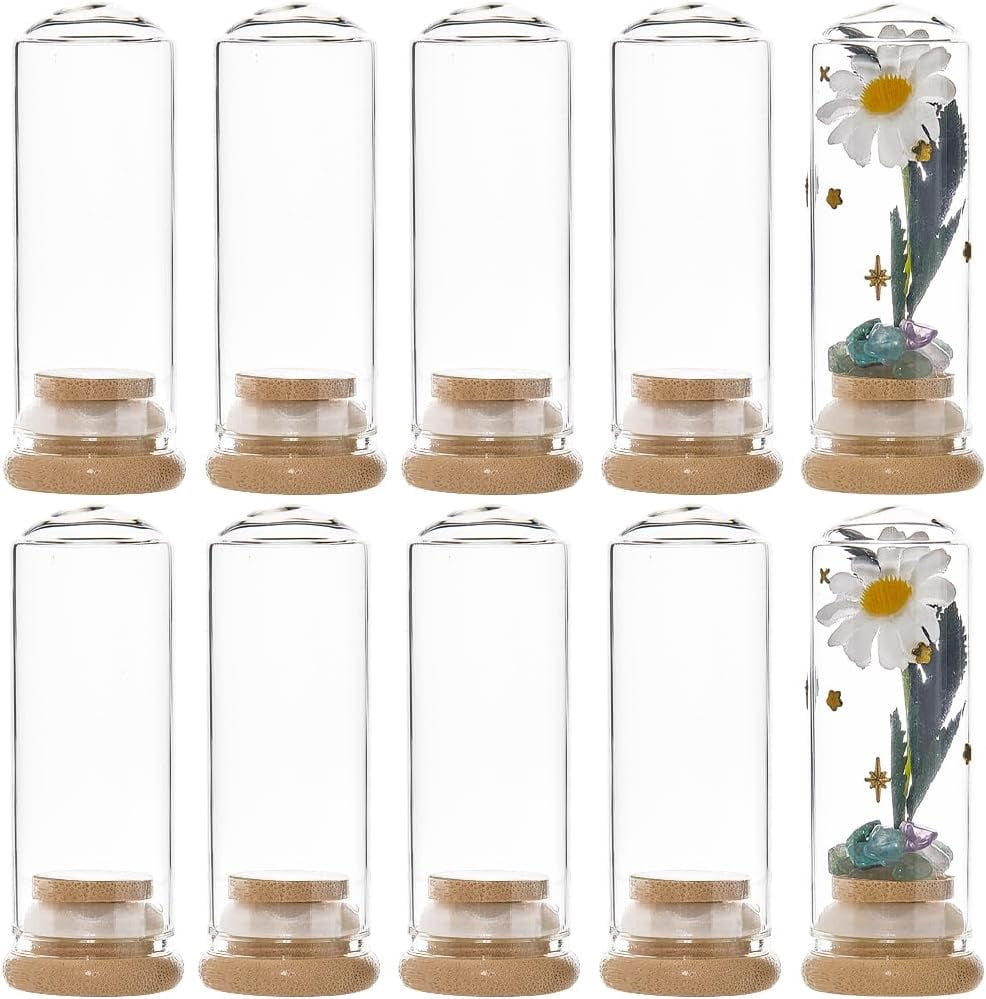 10Pcs Mini Cloche Glass Dome 30x80mm Mini Glass Seal Jars Small Glass ...