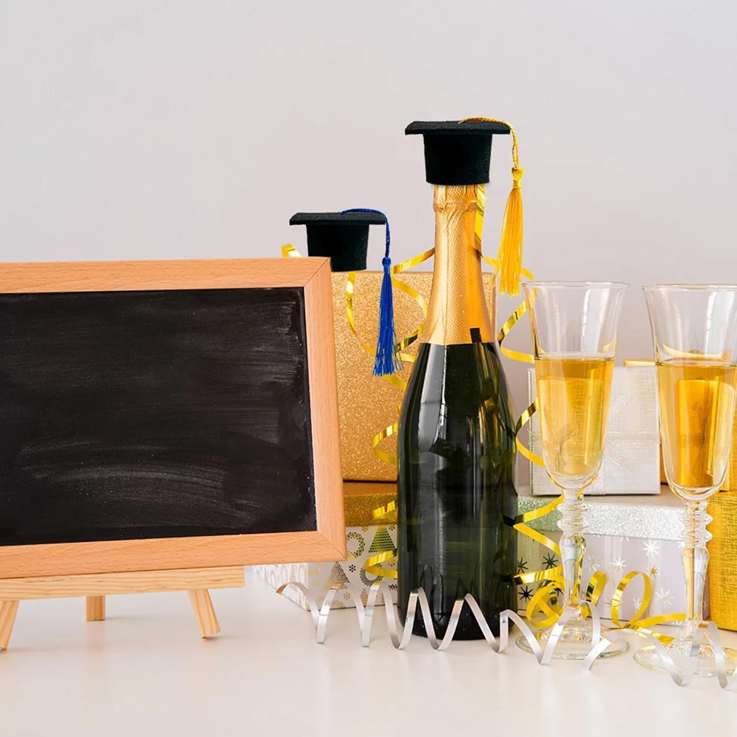10Pcs Mini Graduation Caps Decorations, Wine Bottle Toppers Covers ...