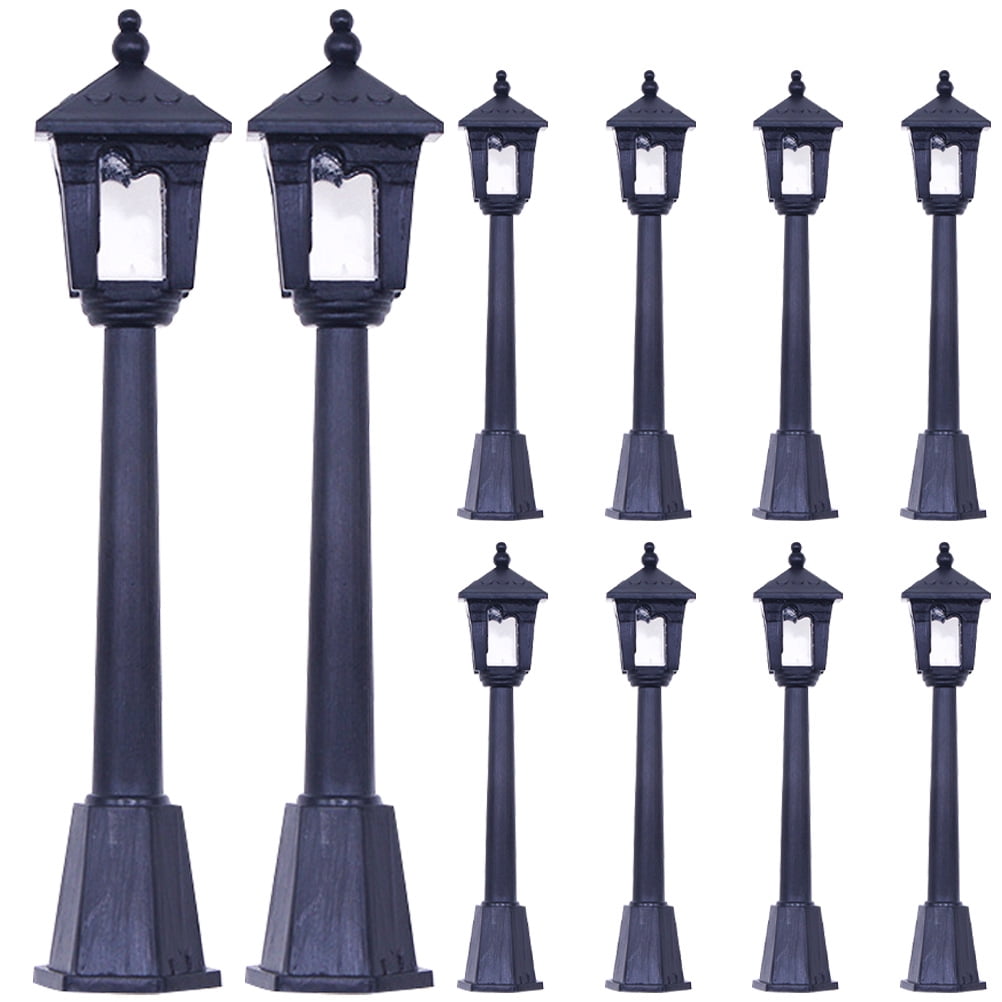10Pcs Mini House Street Light Models Decorative Street Light Models ...