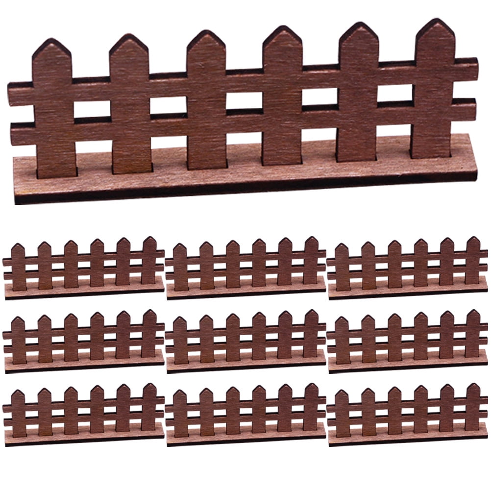 Wooden Fences for Mini House Decor Coffee Color Realistic Modeling for ...