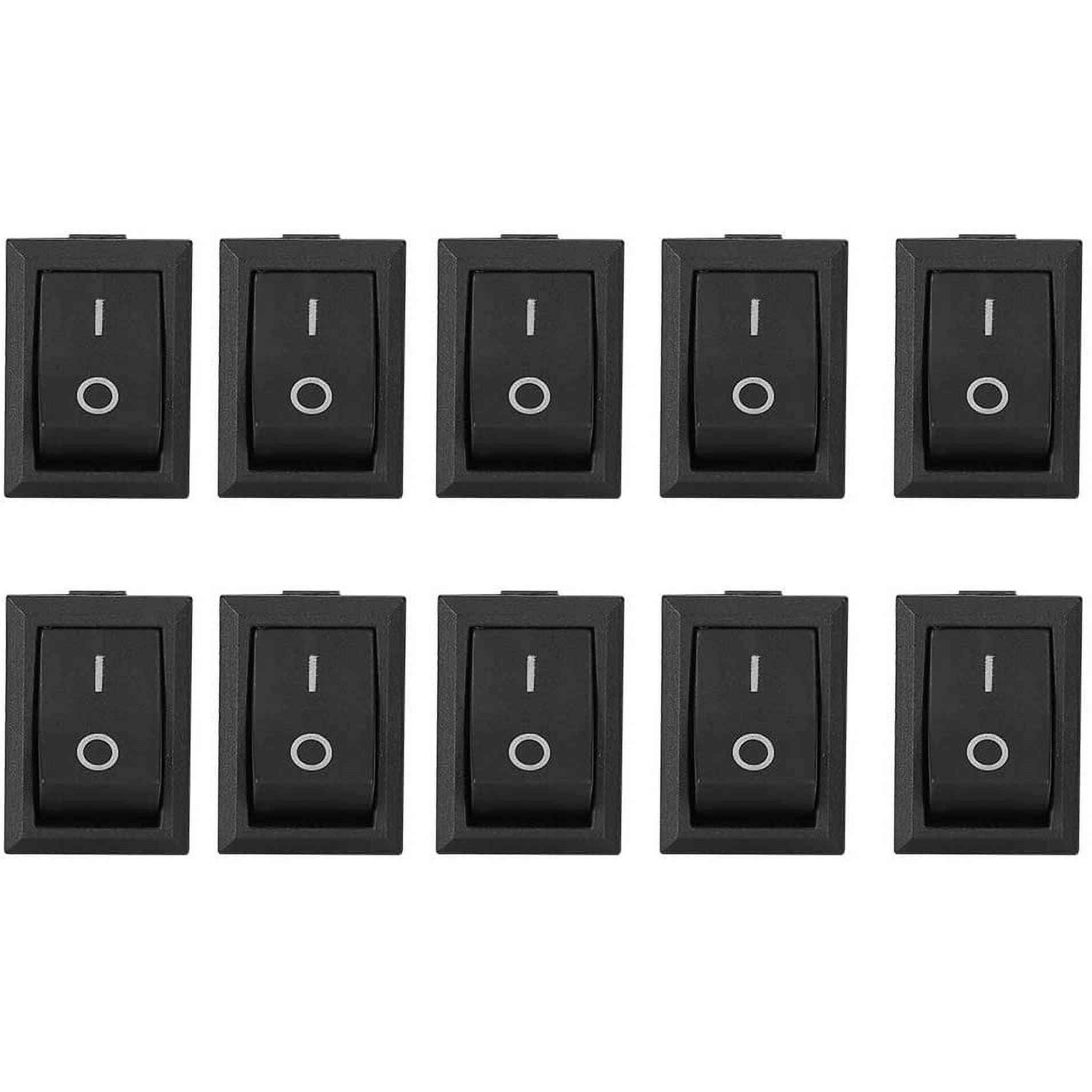 10Pcs Mini Rocker Switch 2 Pin On-Off Spst 125Vac/6A 250Vac/3A Black ...