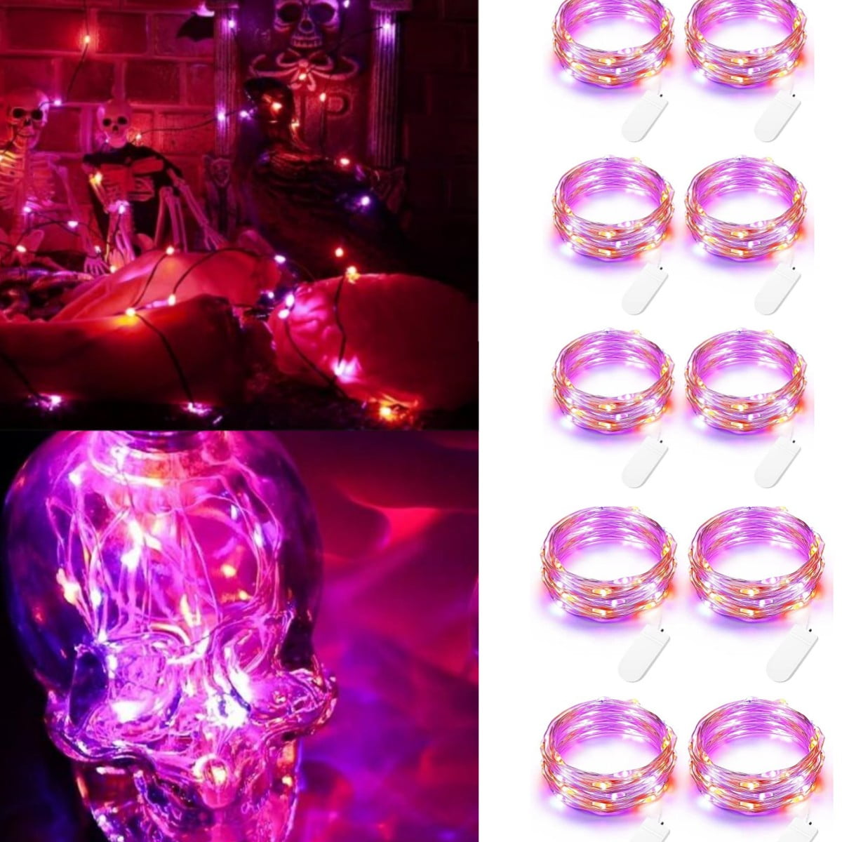 10Pcs Mini String Lights 2m Battery Operated 20 Micro LEDs Copper Wire ...