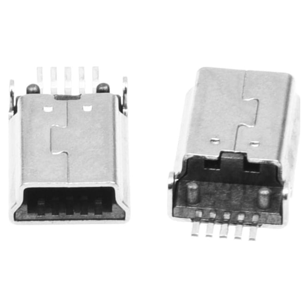 10Pcs Mini Usb 5 Pin Male Plug Diy Smt Connector & 10Pcs Mini Usb Type ...