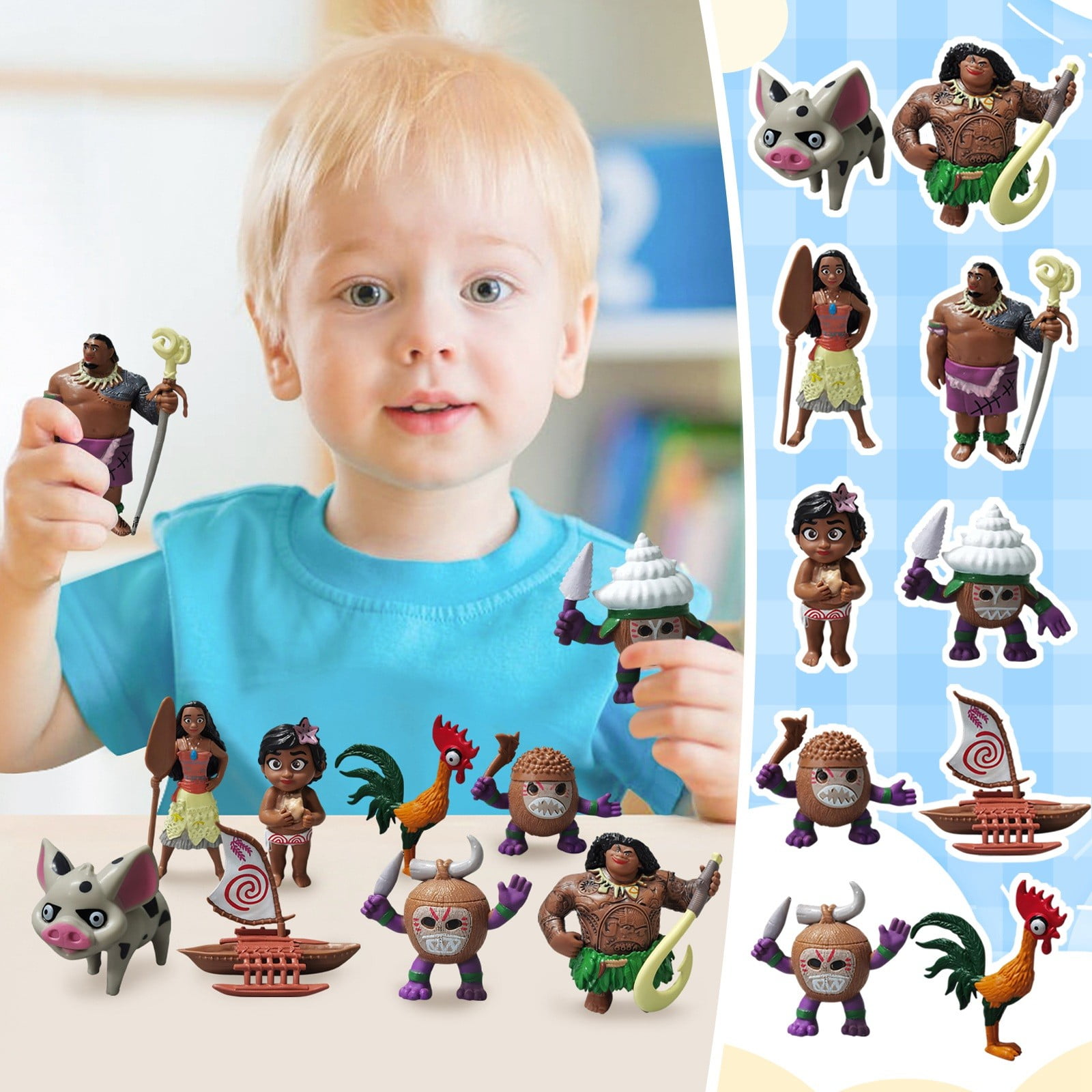 10Pcs Moana 2 Figure Toys, Christmas Birthday Gifts, Cake Decoration ...