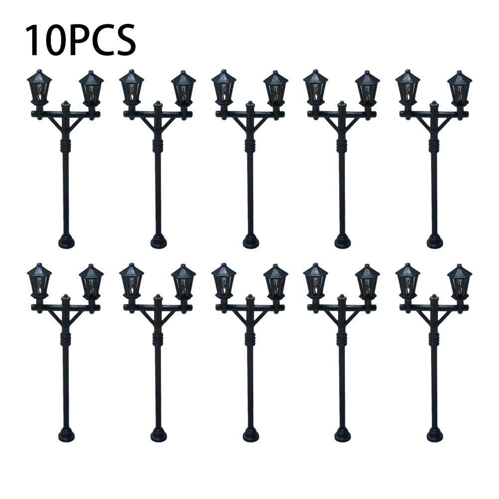 10Pcs Model Street Lights Scale 1:100 Railway LED Lamppost Patio Garden ...